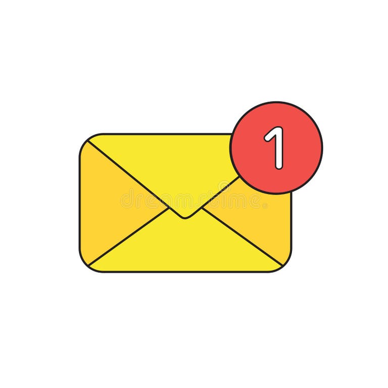 Vector Icon Concept of Closed Envelope with Number One Stock Vector ...