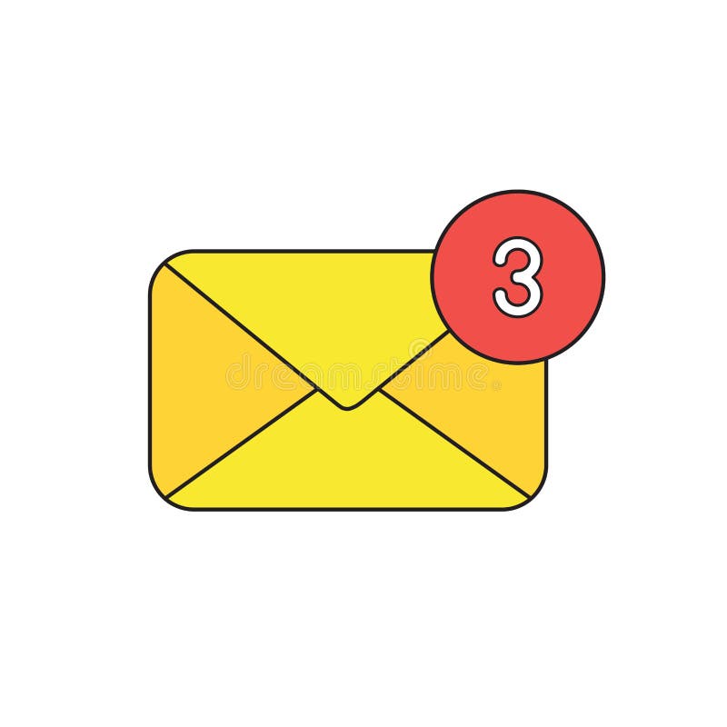Vector Icon Concept of Closed Envelope with Number Three Stock Vector ...