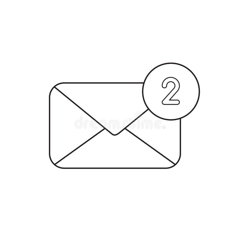 Vector Icon Concept of Closed Envelope with Number Two Stock Vector ...