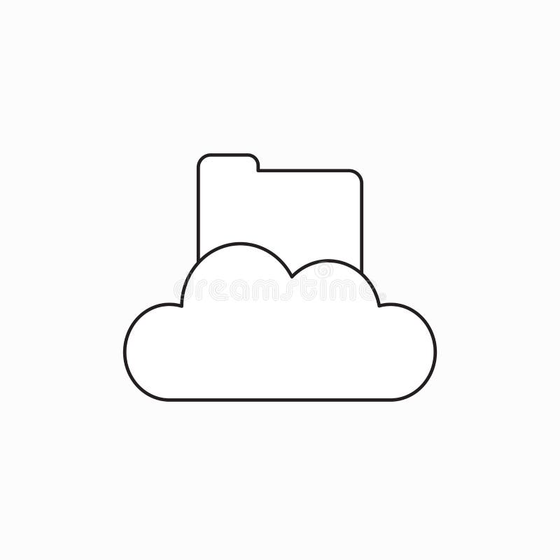 Vector Icon Concept of Closed File Folder on Cloud Stock Vector ...