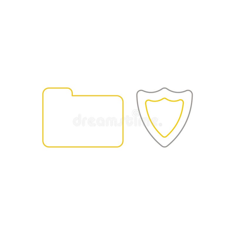 Vector Icon Concept of Closed Folder with Shield Guard Stock Vector ...