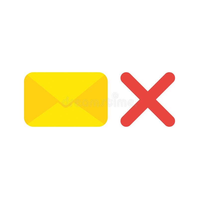Vector Icon Concept of Closed Mail Envelope with X Mark Stock Vector ...