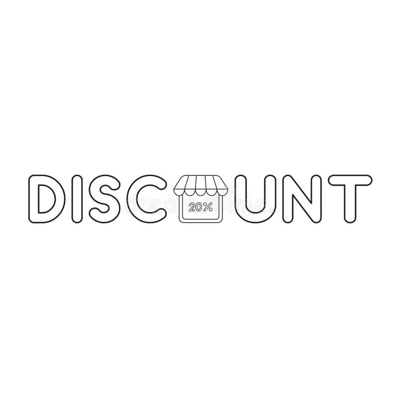 Vector Icon Concept of Discount Word with 20 Percent Inside Store Stock ...