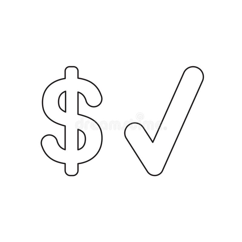 Vector Icon Concept of Dollar with Check Mark Stock Vector ...