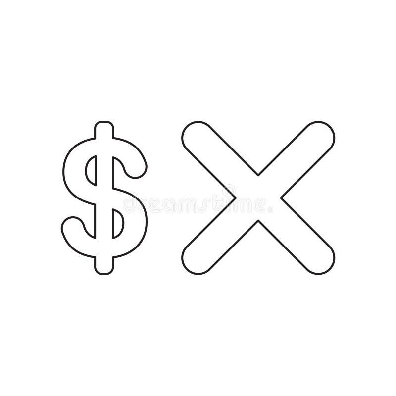 Vector Icon Concept of Dollar with X Mark Stock Vector - Illustration ...