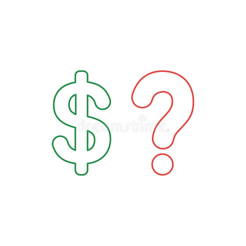Vector Icon Concept of Dollar Symbol with Question Mark Stock Vector ...