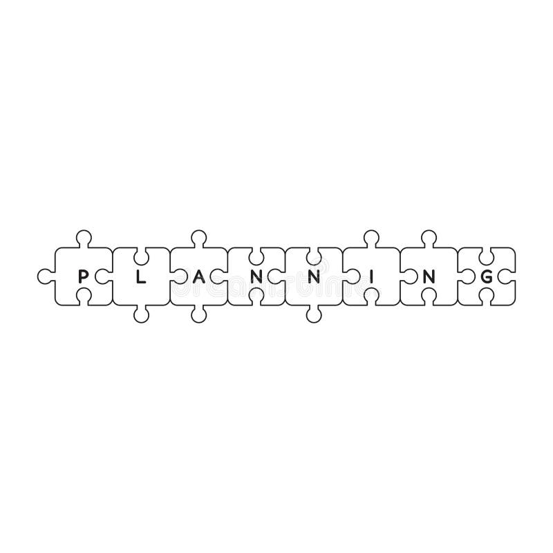 Vector Icon Concept of Eight Pieces Planning Puzzle Pieces Connected ...