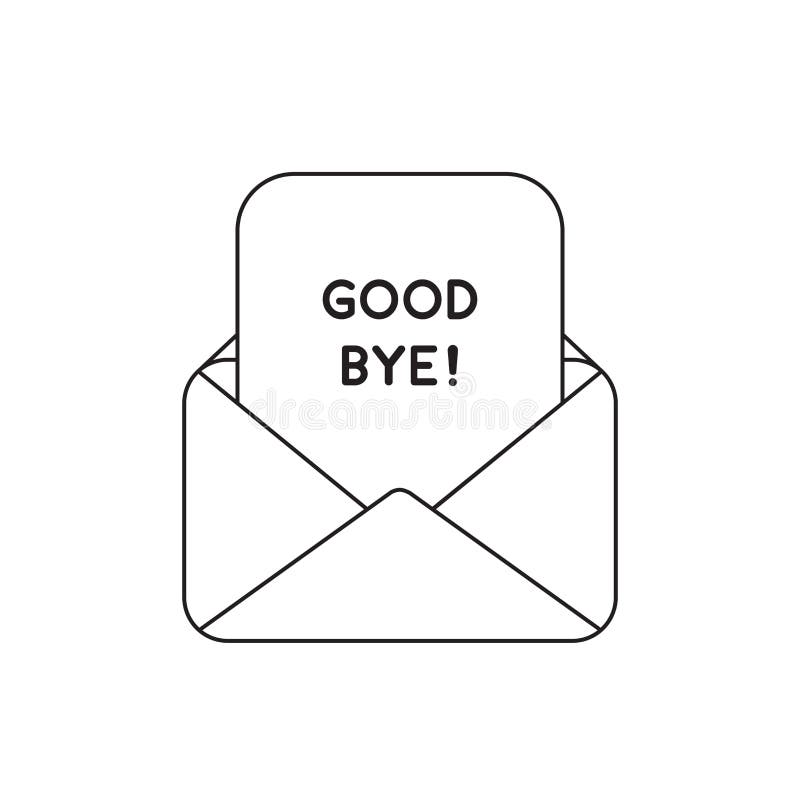 Vector Icon Concept of Envelope with Good Bye Paper Stock Vector ...