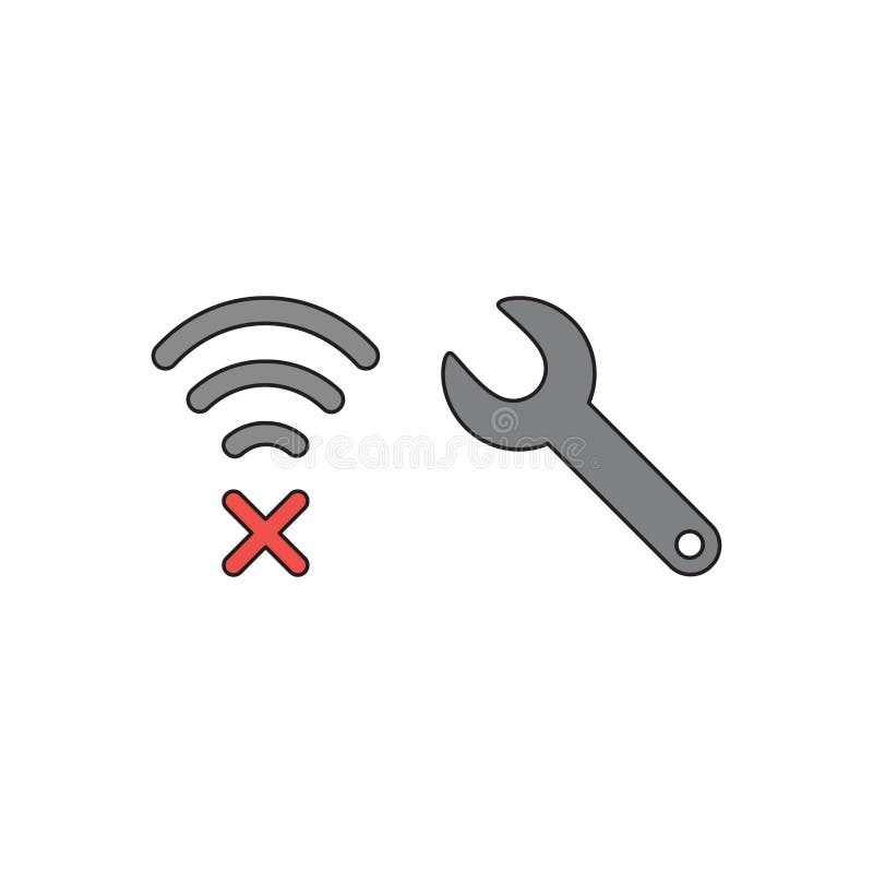 Vector Icon Concept of Fix Wifi Connection Problem and Spanner Stock ...