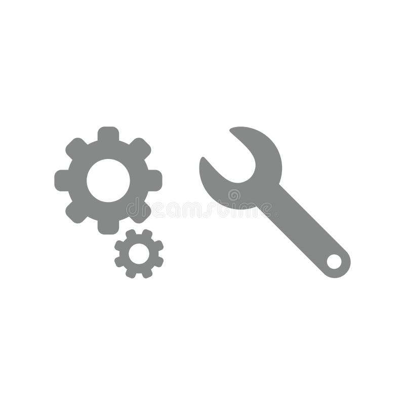 Vector Icon Concept of Gears with Spanner Stock Vector - Illustration ...