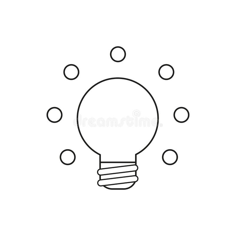 Vector Icon Concept of Glowing Light Bulb. Black Outlines Stock Vector ...