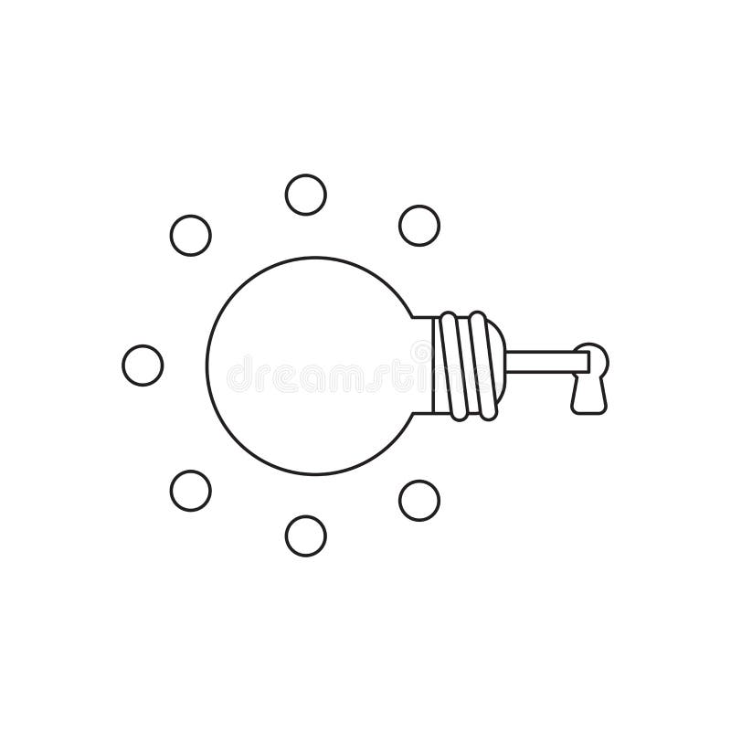 Vector Icon Concept of Glowing Light Bulb Key Inside Keyhole Stock ...