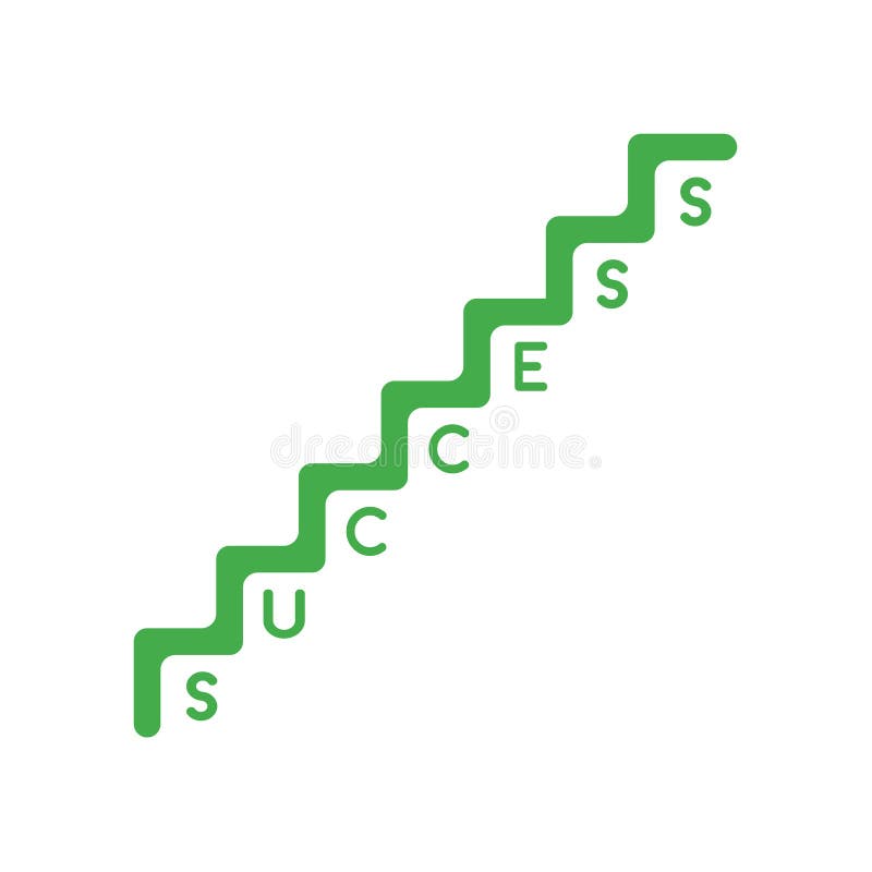 Vector Icon Concept of Green Success Stairs Stock Vector - Illustration ...