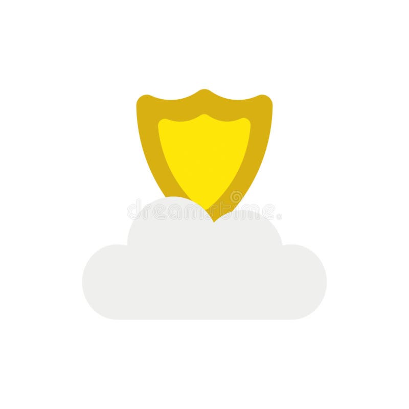 Vector Icon Concept of Guard Shield on Cloud Stock Vector ...