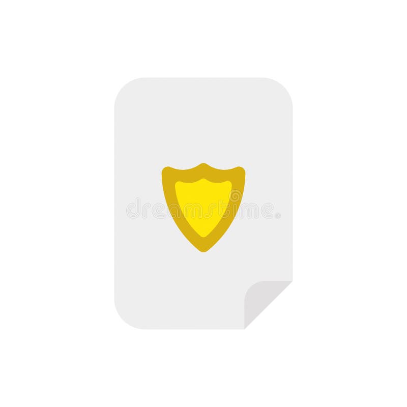 Vector Icon Concept of Guard Shield Inside Paper Stock Vector ...