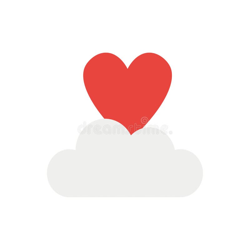 Vector Icon Concept of Heart on Cloud Stock Vector - Illustration of ...
