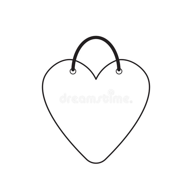 Vector Icon Concept of Heart-shaped Shopping Bag Stock Vector ...