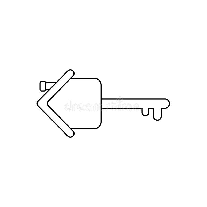 Vector Icon Concept of House with Key. Black Outline Stock Vector ...