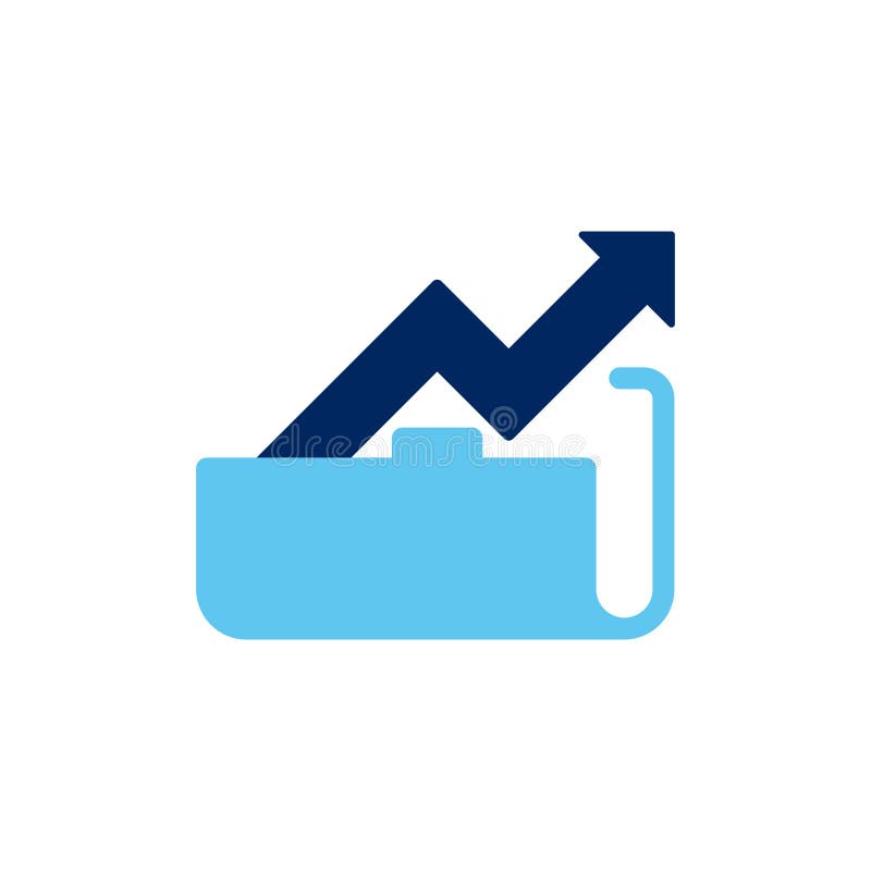 Vector Icon Concept of Increase Arrow Chart and Folder. Can Be Used for ...