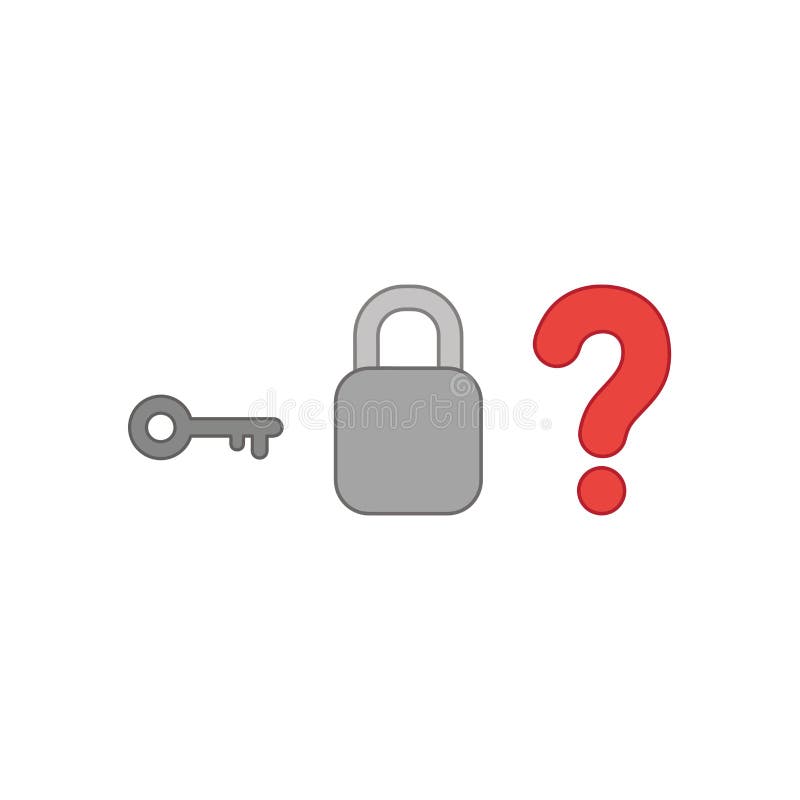 Padlock with a Question Mark Stock Illustration - Illustration of ...