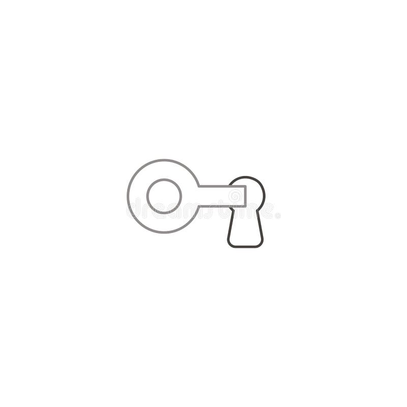 Vector Icon Concept of Key into Keyhole, Lock or Unlock. Color Outlines ...