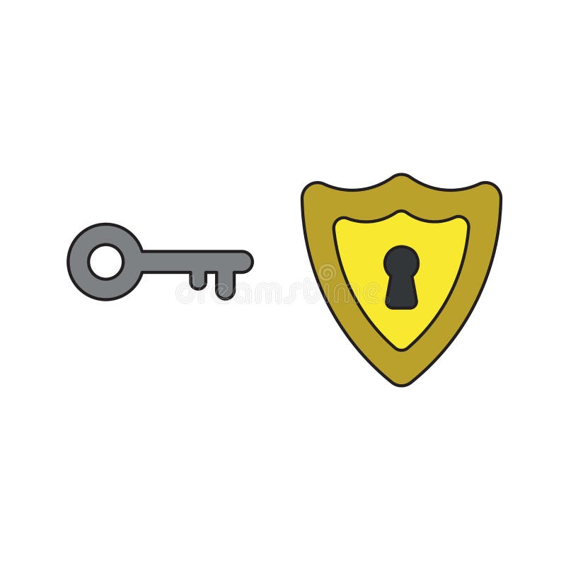 Vector Icon Concept of Keyhole Inside Shield with Key Stock Vector ...