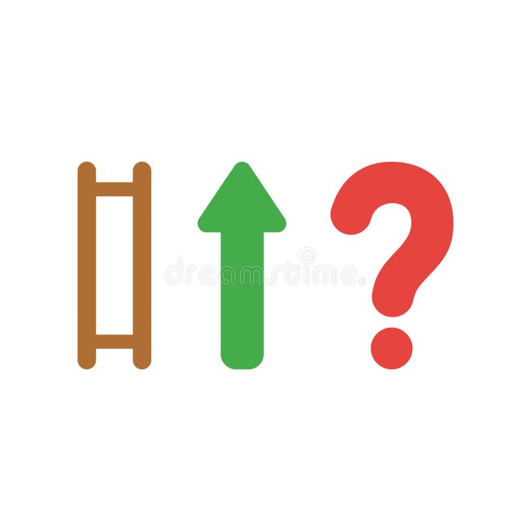 Vector Icon Concept of Ladder with Missing Steps, Arrow Moving U Stock ...