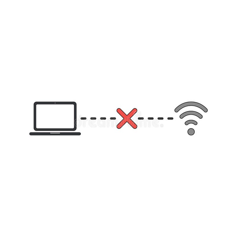 Failure Wifi Icon. Offline Symbol. No Internet Connection Icon. Simple ...