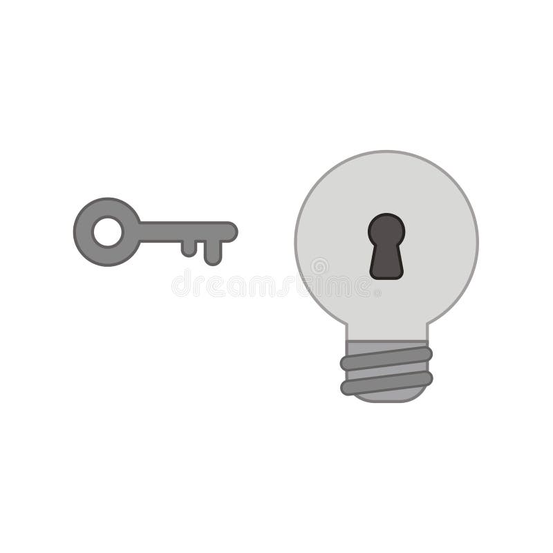 Vector Icon Concept of Light Bulb with Keyhole and Key Stock Vector ...