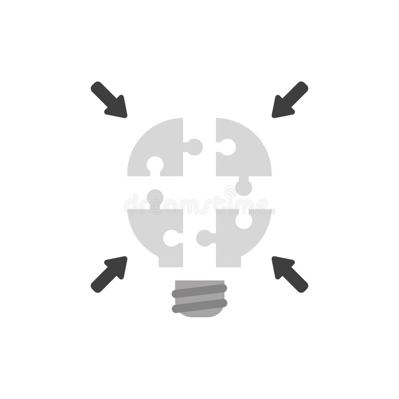Vector Icon Concept of Light Bulb Puzzle Pieces Stock Vector ...