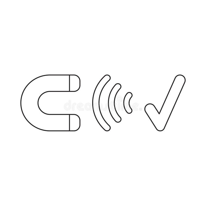 Vector Icon Concept of Magnet Attracting Check Mark Stock Vector ...