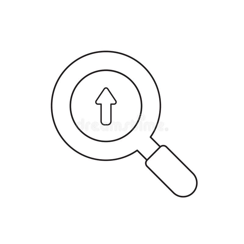 Vector Icon Concept of Magnifying Glass with Arrow Up Stock Vector ...