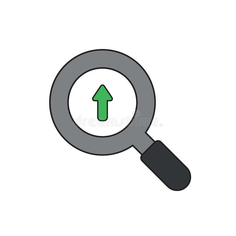 Vector Icon Concept of Magnifying Glass with Arrow Up Stock Vector ...