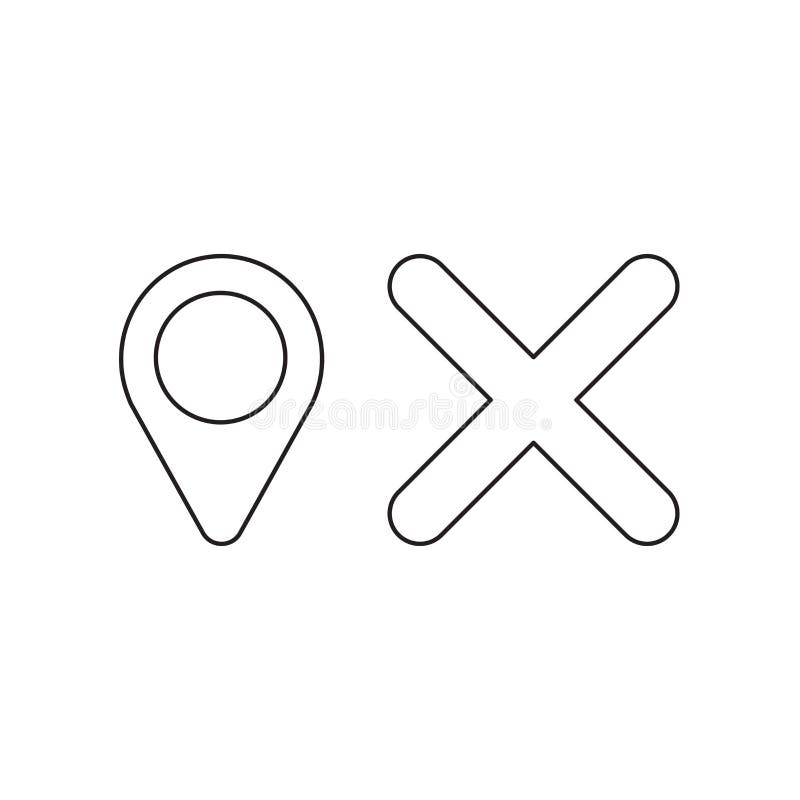 Vector Icon Concept of Map Pointer and X Mark Stock Vector ...