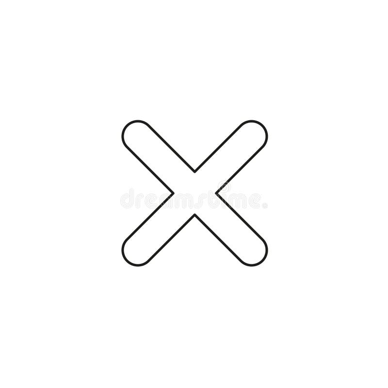 Vector Icon Concept of X Mark. Black Outlines Stock Vector ...