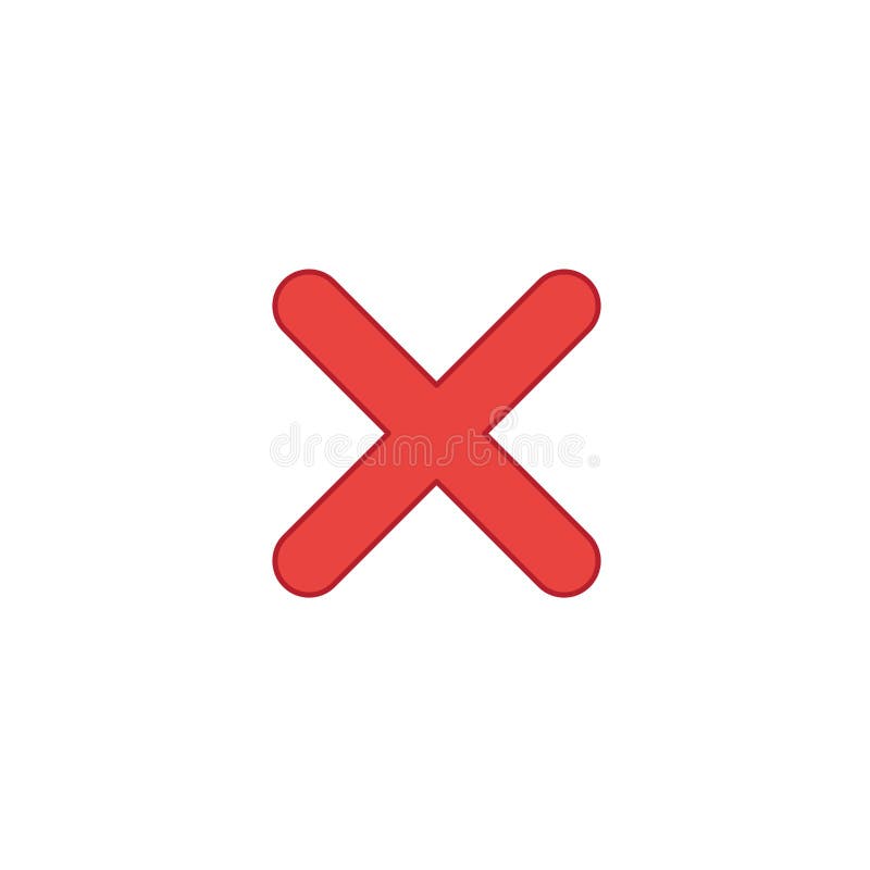 Vector Icon Concept of X Mark. Colored and Color Outlines Stock Vector ...