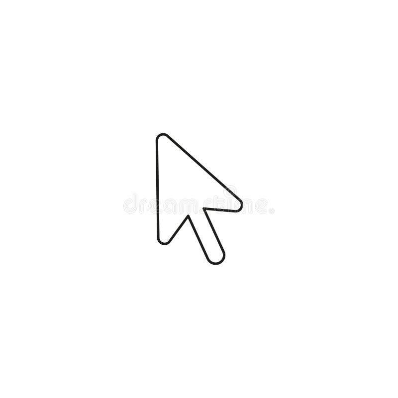 Vector Icon Concept Of Mouse Cursor Black Outlines Stock Vector