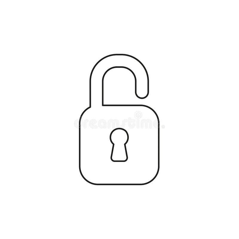 Vector Icon Concept of Opened Padlock. Black Outlines Stock Vector ...