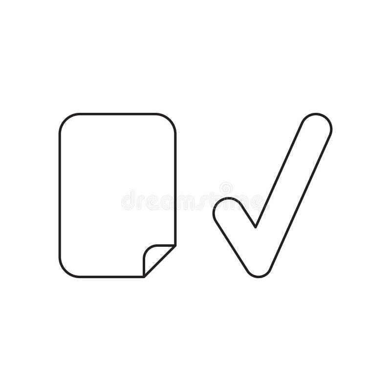 Vector Icon Concept of Paper with Check Mark Stock Vector ...
