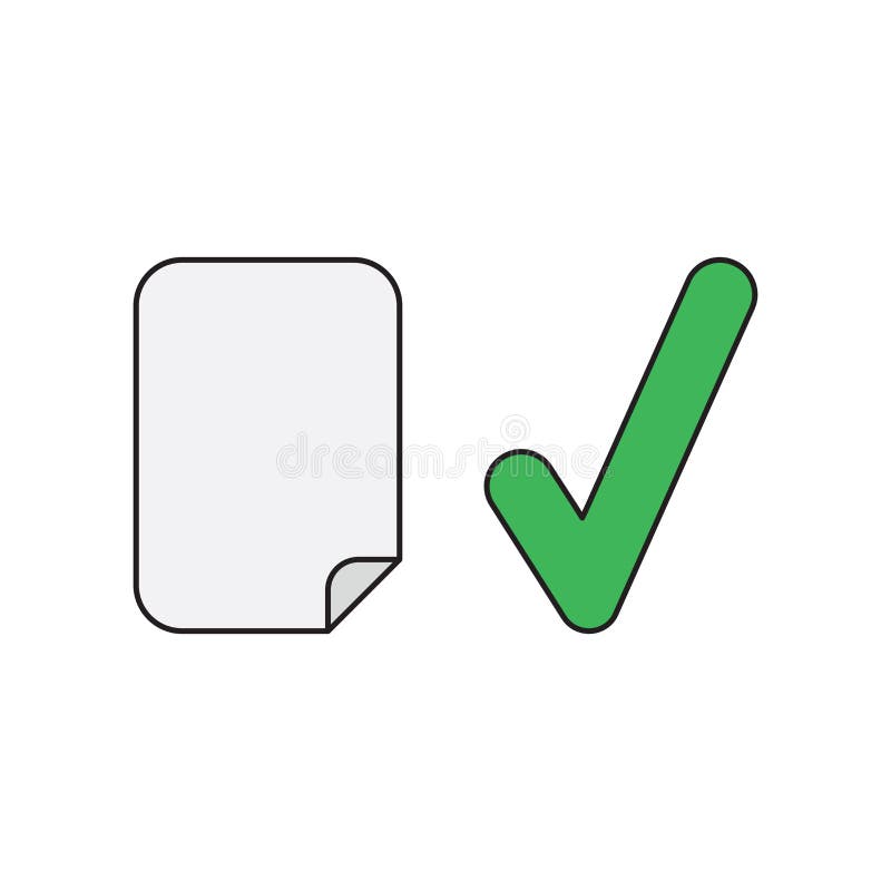 Vector Icon Concept of Paper with Check Mark Stock Vector ...