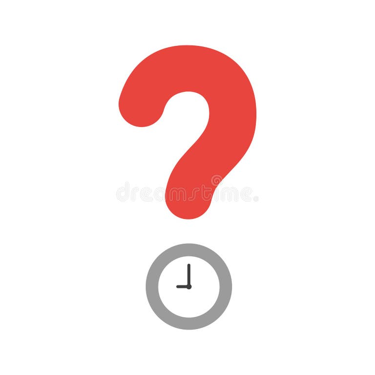 Vector Icon Concept of Question Mark with Clock Time Stock Vector ...