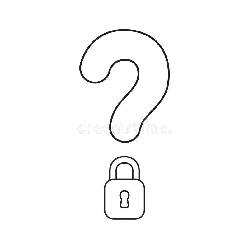 Vector Icon Concept of Question Mark with Closed Padlock Stock Vector ...