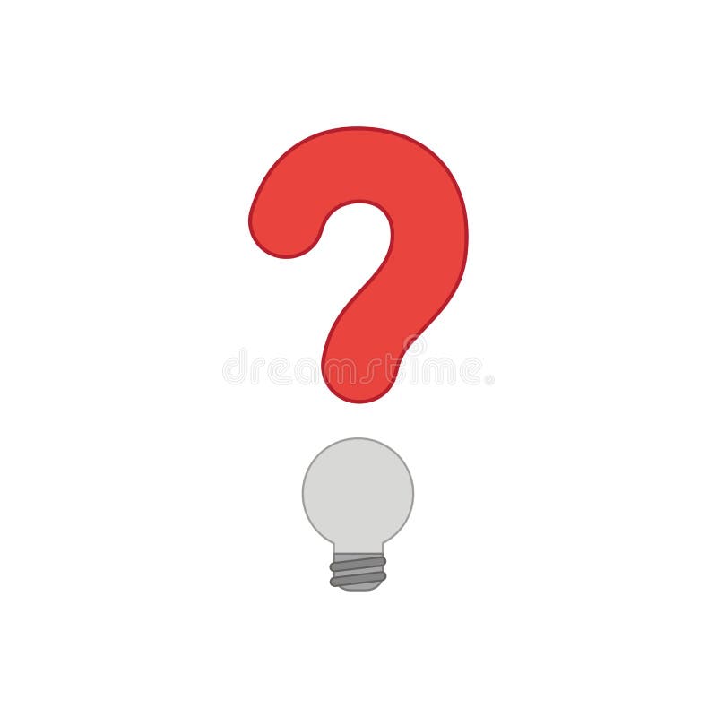 Vector Icon Concept of Question Mark with Grey Light Bulb Stock Vector ...