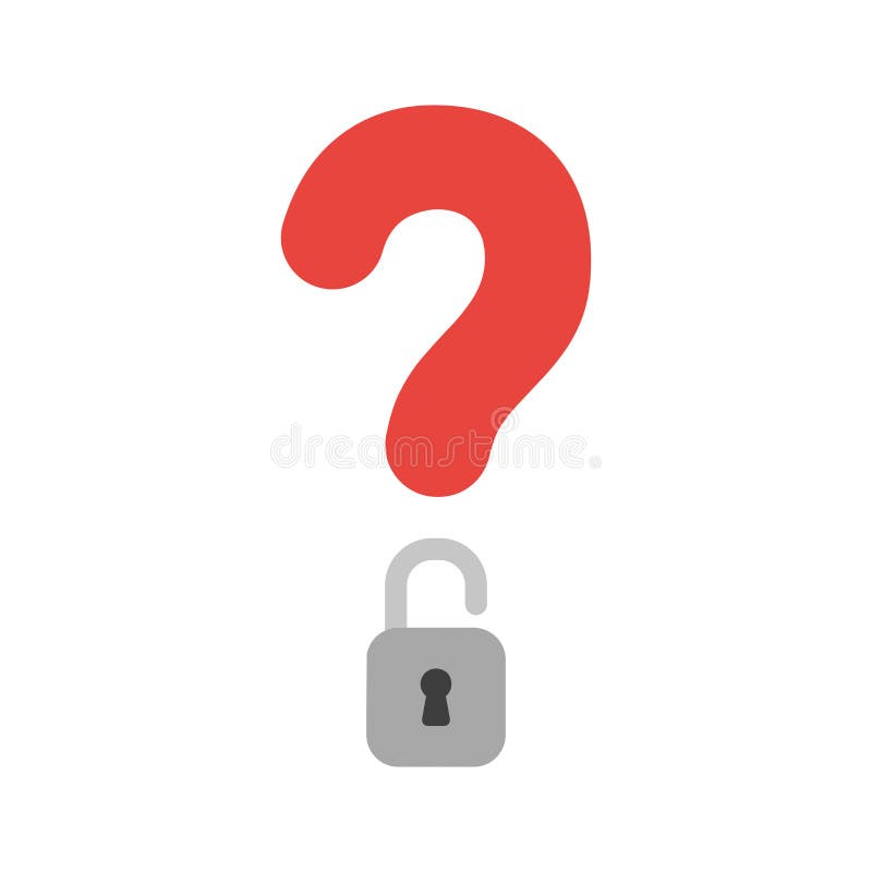 Vector Icon Concept of Question Mark with Opened Padlock Stock Vector ... Vector Icon Concept of Question Mark with Opened Padlock Stock Vector ...