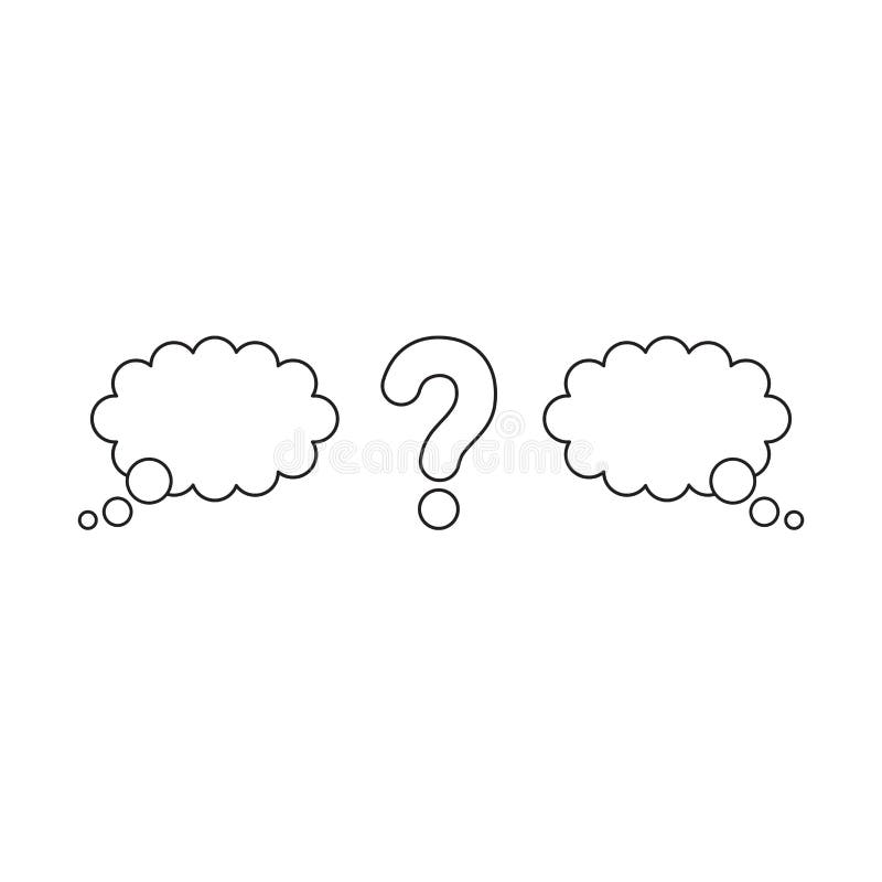 Vector Icon Concept of Question Mark between Thought Bubbles Stock ... Vector Icon Concept of Question Mark between Thought Bubbles Stock ...