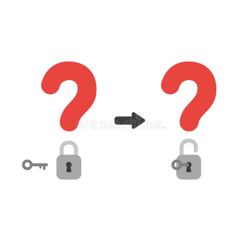 Padlock with Interrogation Mark Icon Stock Vector - Illustration of ...