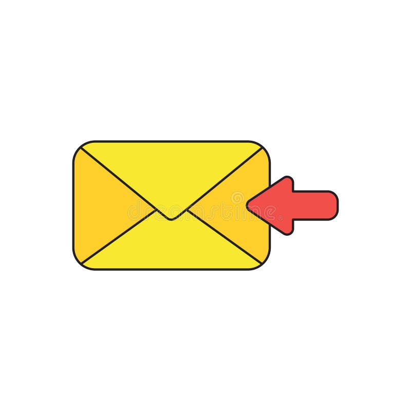 Vector Icon Concept of Receive Message or Email with Envelope and Arrow ...