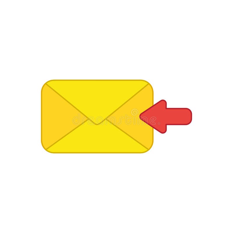 Vector Icon Concept of Receive Message or Email with Envelope and Arrow ...