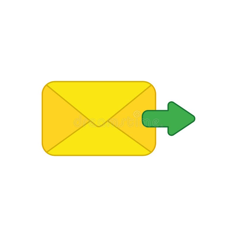 Vector Icon Concept of Send Message or Email with Envelope and Arrow ...