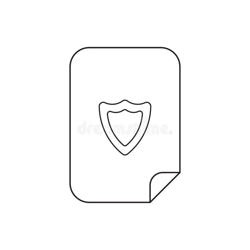Vector Icon Concept of Shield Inside Paper Stock Vector - Illustration ...